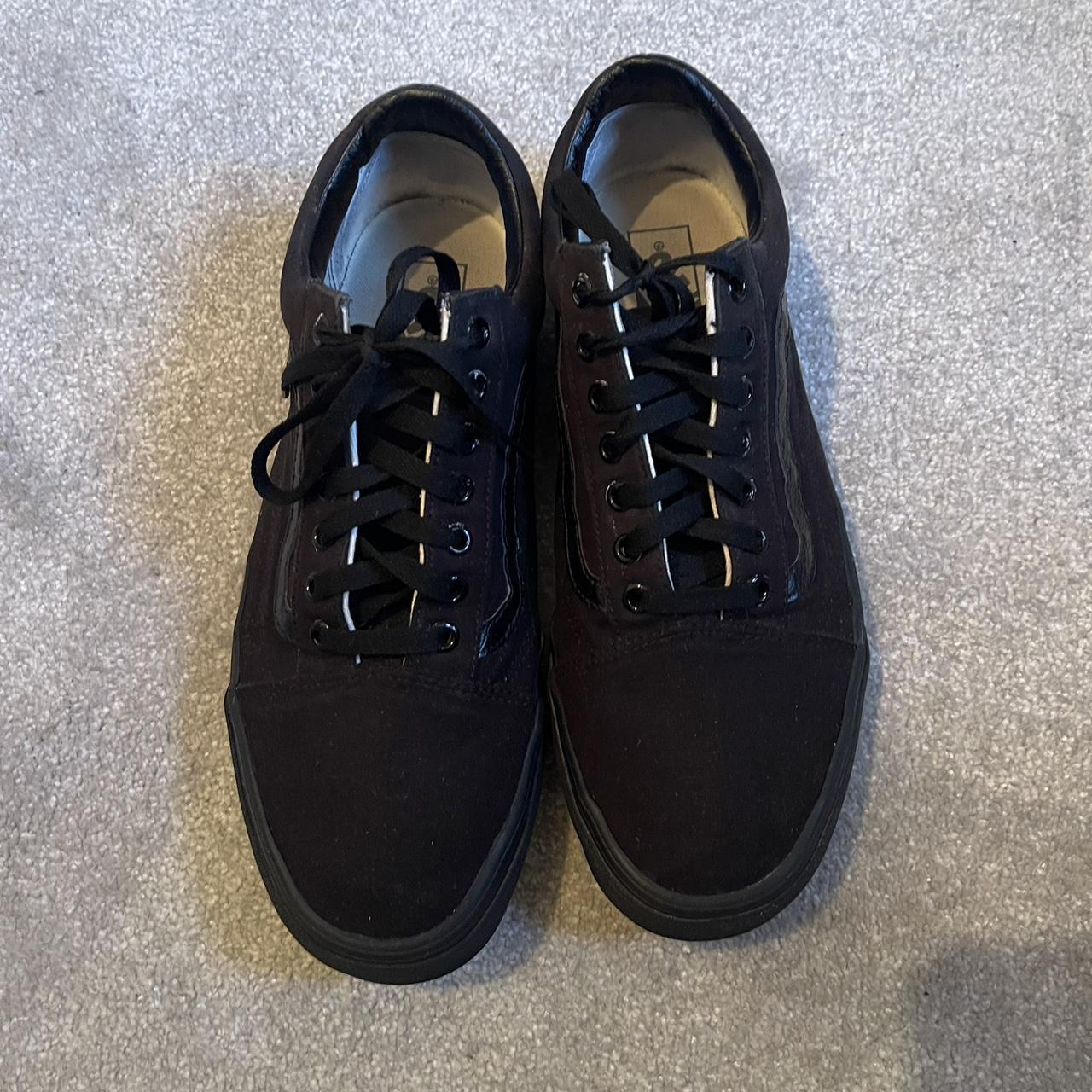 All black old skool vans. Very good condition, only... - Depop