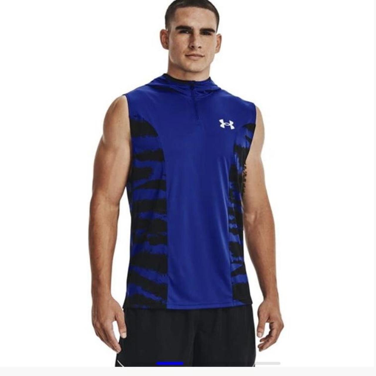 Blue/Black Under Armour Baseline OTH Tank Top Mens... - Depop
