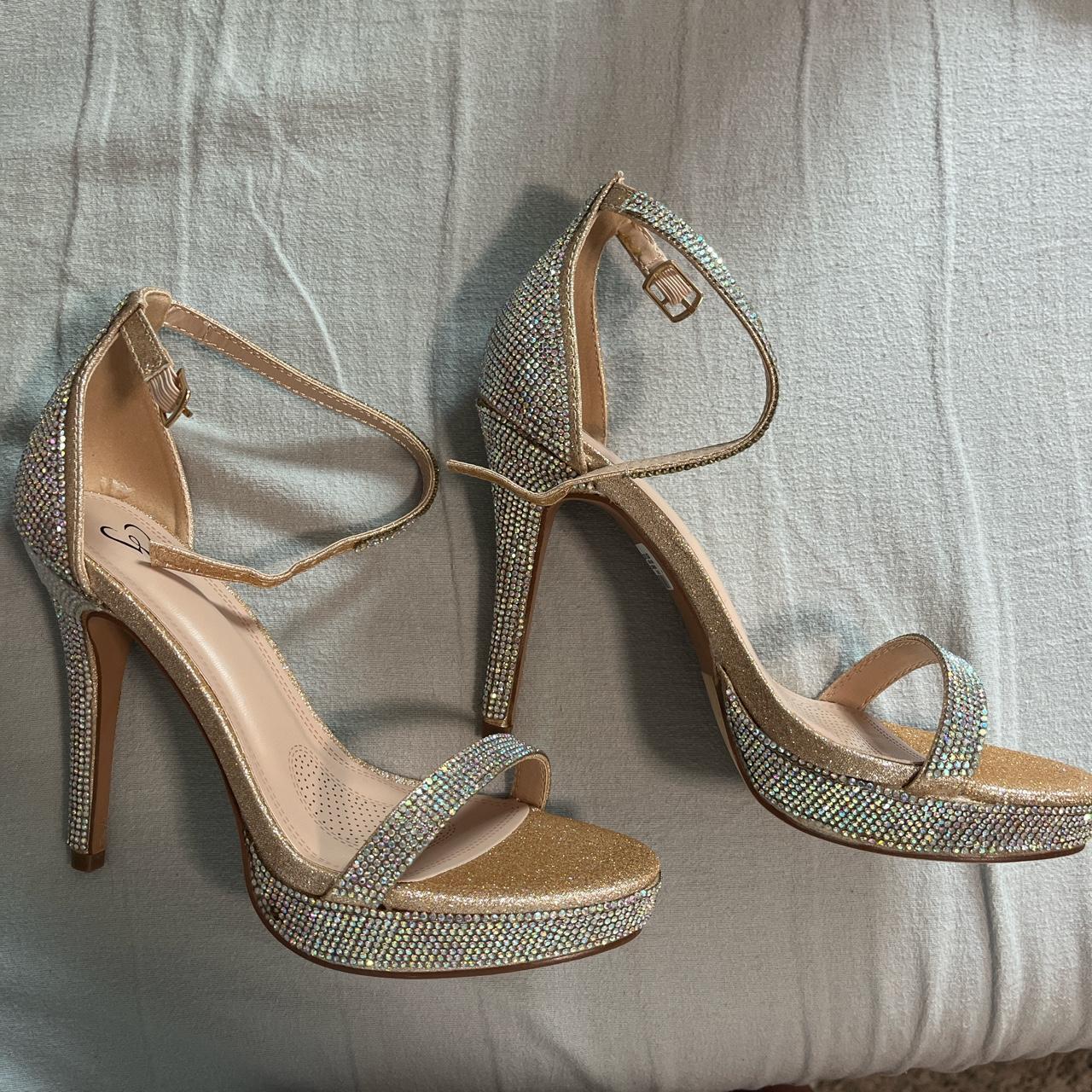 Windsor Women's Gold and Tan First-shoes-baby-shoes | Depop