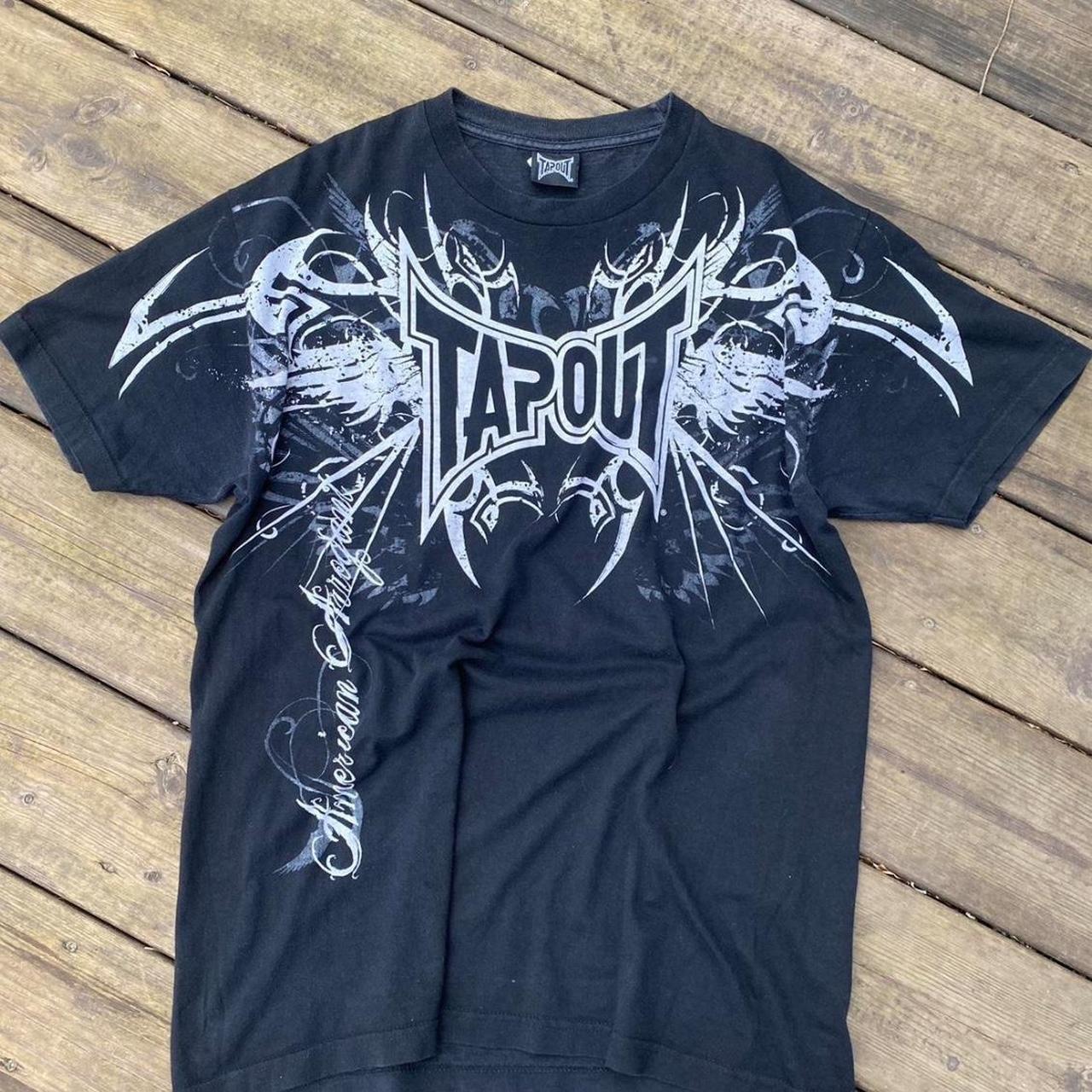 y2k tribal american arrogant tapout shirt fits like... - Depop