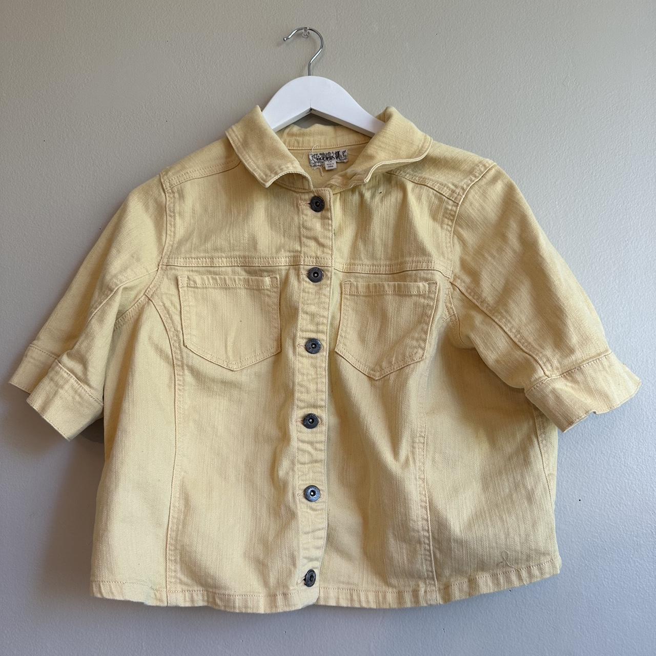 Cute yellow Jean jacket top! This is so cute and... - Depop