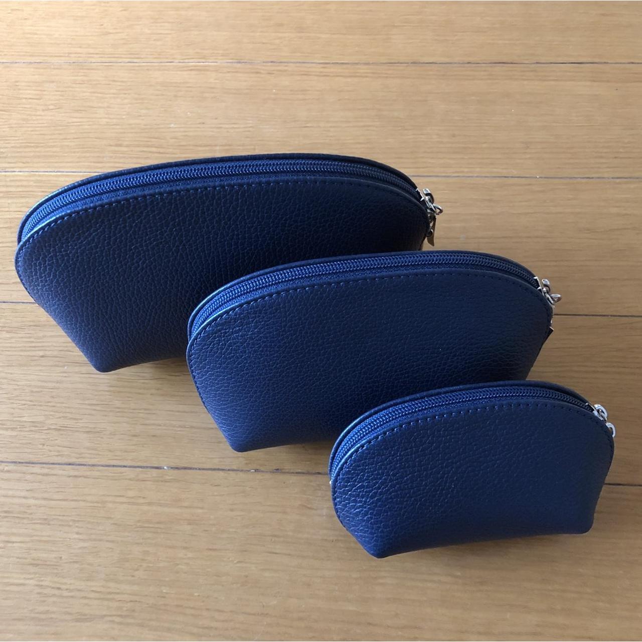 Blue leather purses/pouches. 3 sizes - packable... - Depop