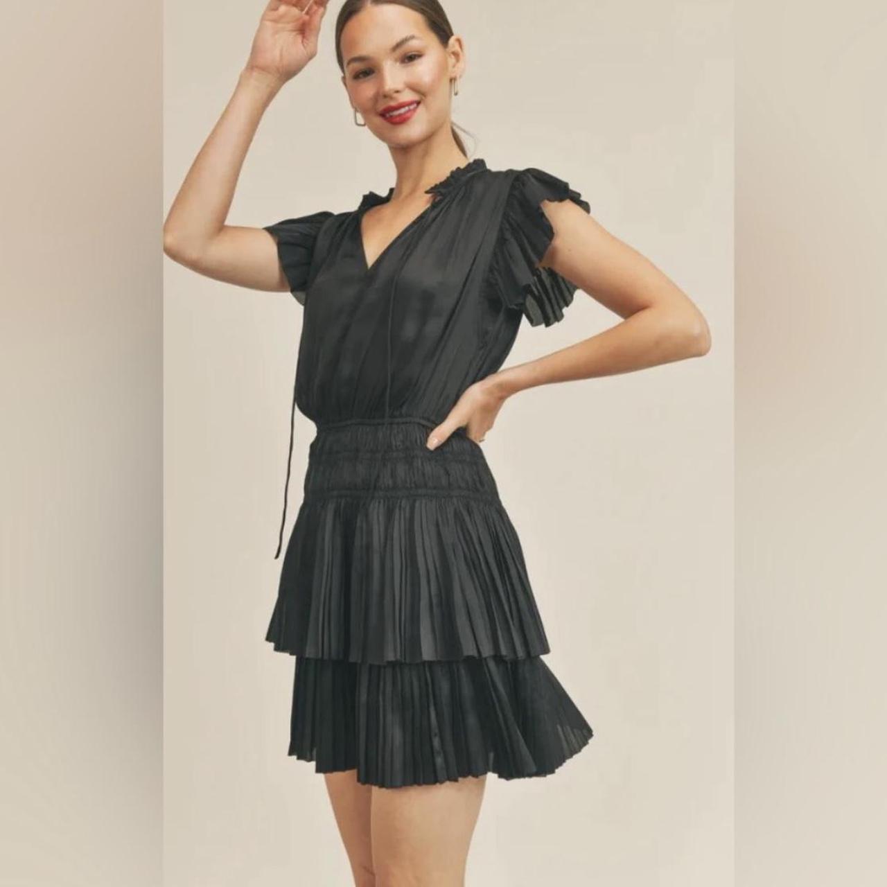 Reset Ruffle Dress in Color Champagne New w/ Tags - Depop