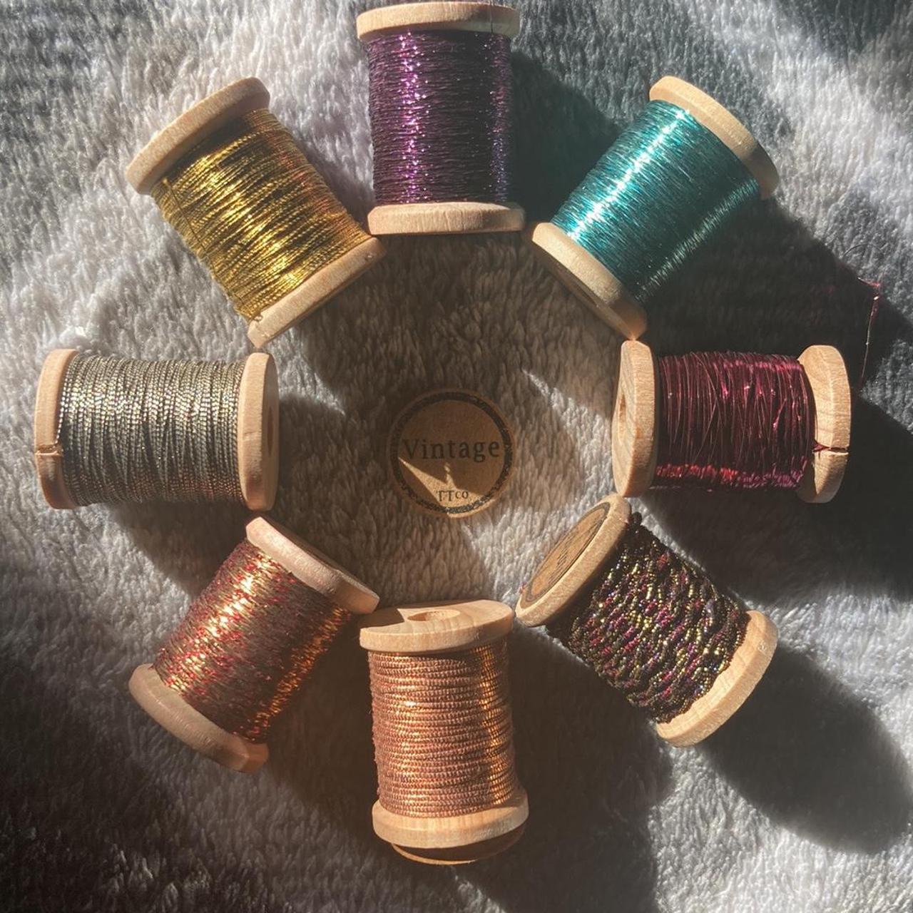 Eight rolls of vintage metallic thread. Perfect for... - Depop