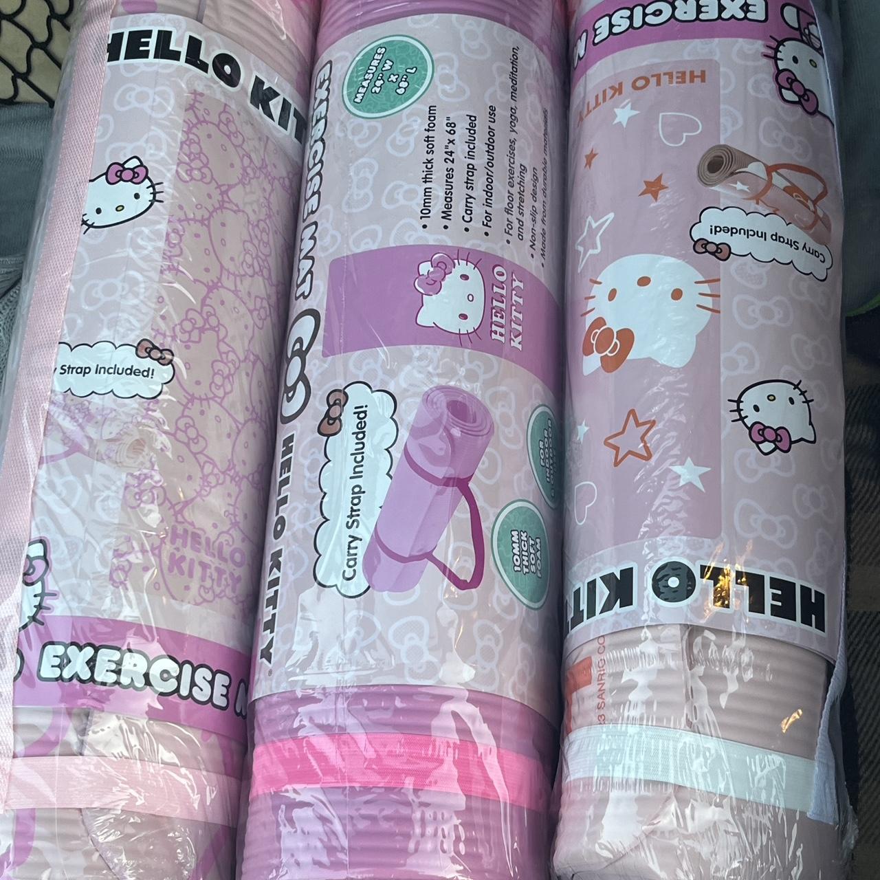 cute hello kitty workout mat, perfect for travel and... - Depop