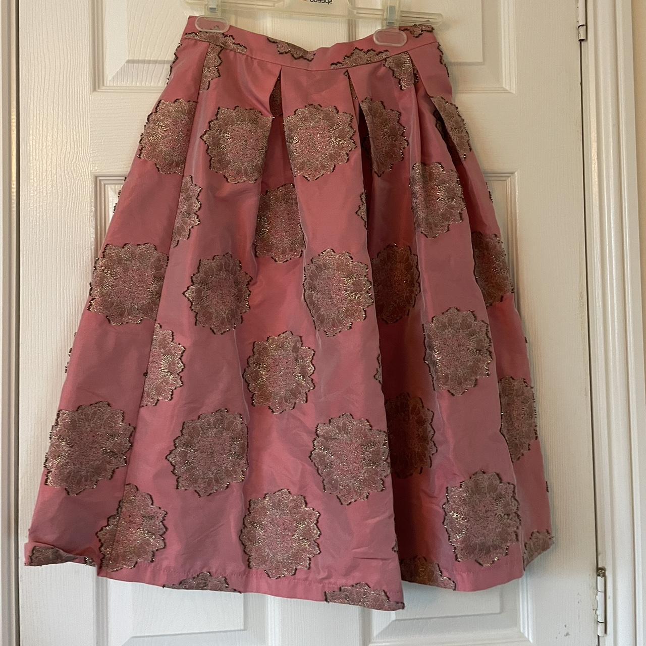 Vintage 00s topshop premium label midi skirt. Pink... - Depop