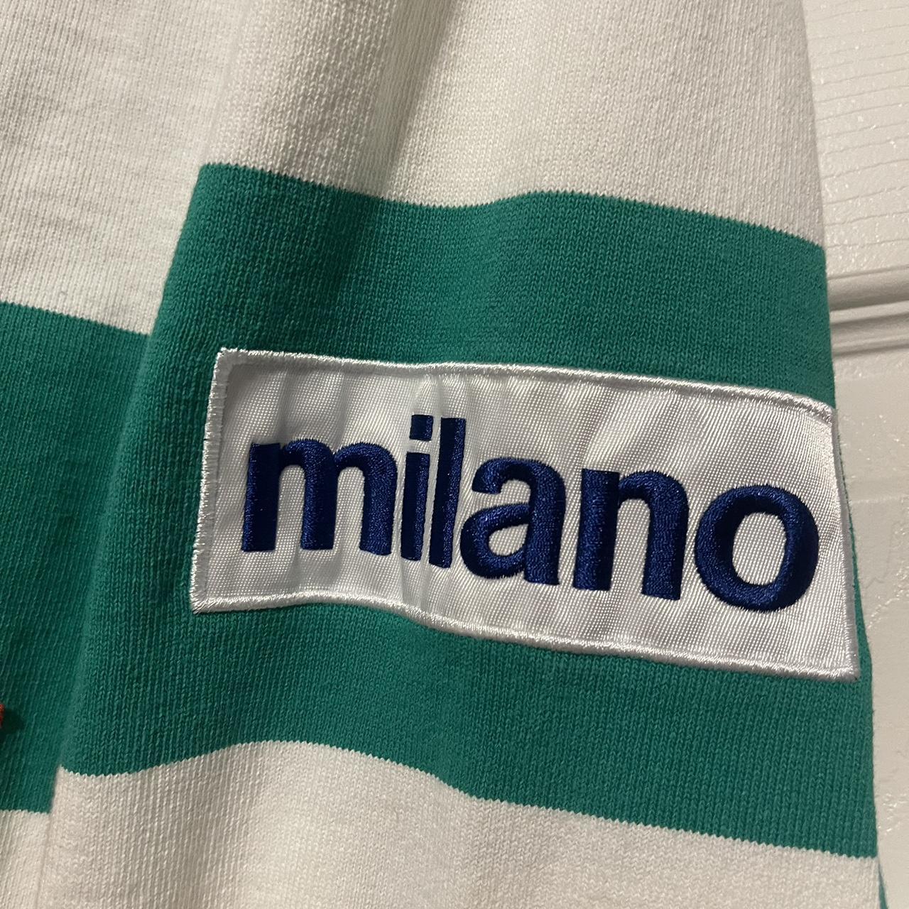 SUPREME RUGBY white and green long sleeve worn once... - Depop