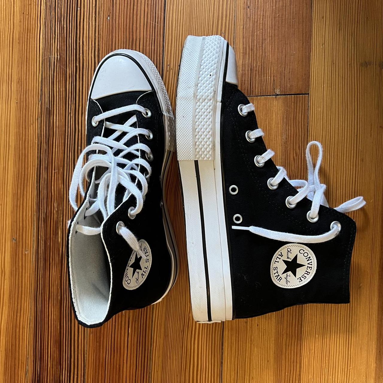 Black platform converse - women’s size 8.5 - Depop