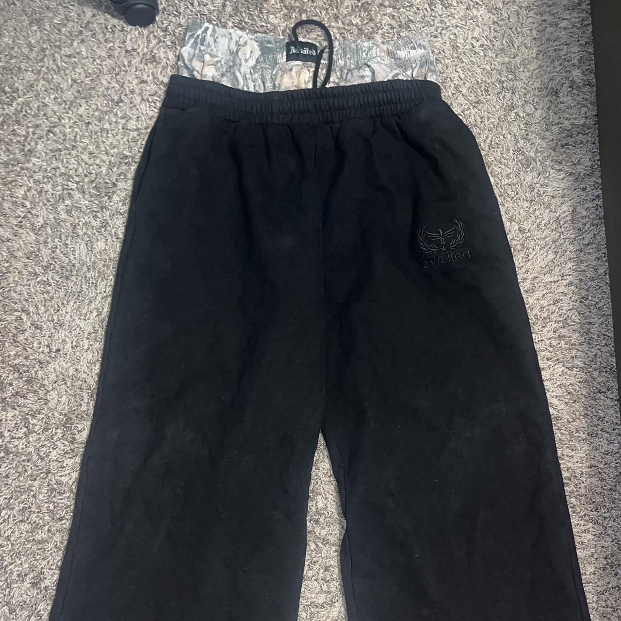 Awaited Militia Black “Real Tree Boxer Sweats” Open... - Depop