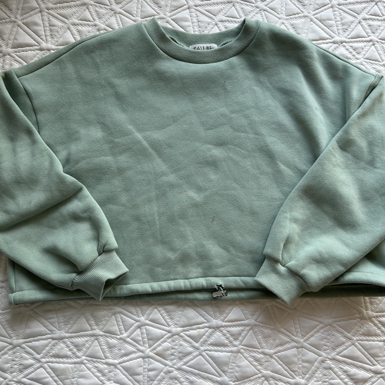 super cute cropped sweater! color: light... - Depop