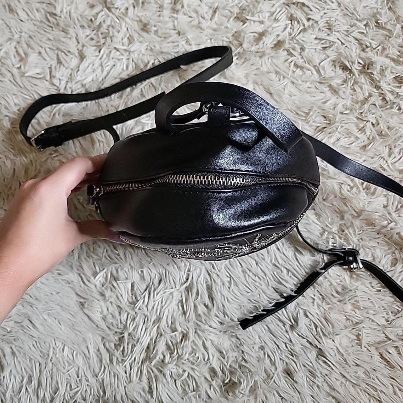 Topshop Rumina Mini Backpack Black with Floral &... - Depop