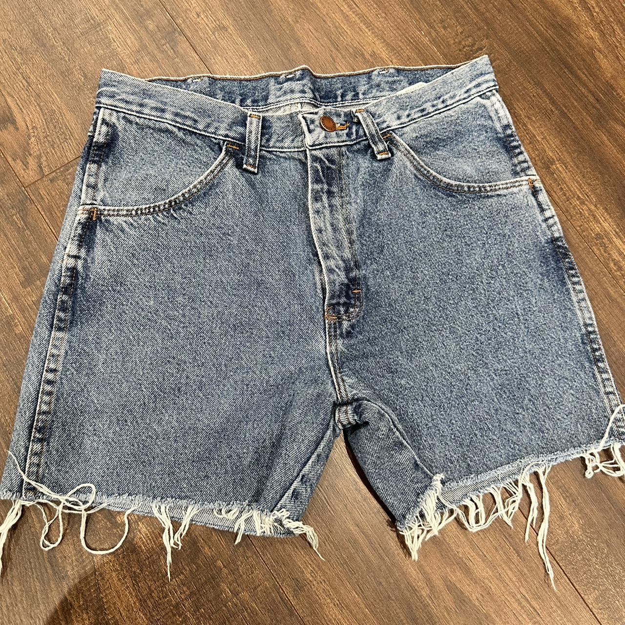Rustler cutoff denim shorts. Made into shorts from... - Depop