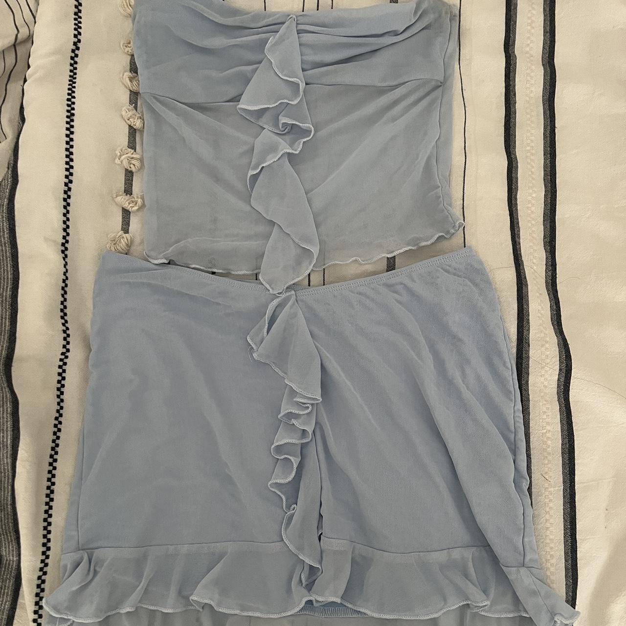 Edikted blue ruffle set - TOP (bottoms sold... - Depop