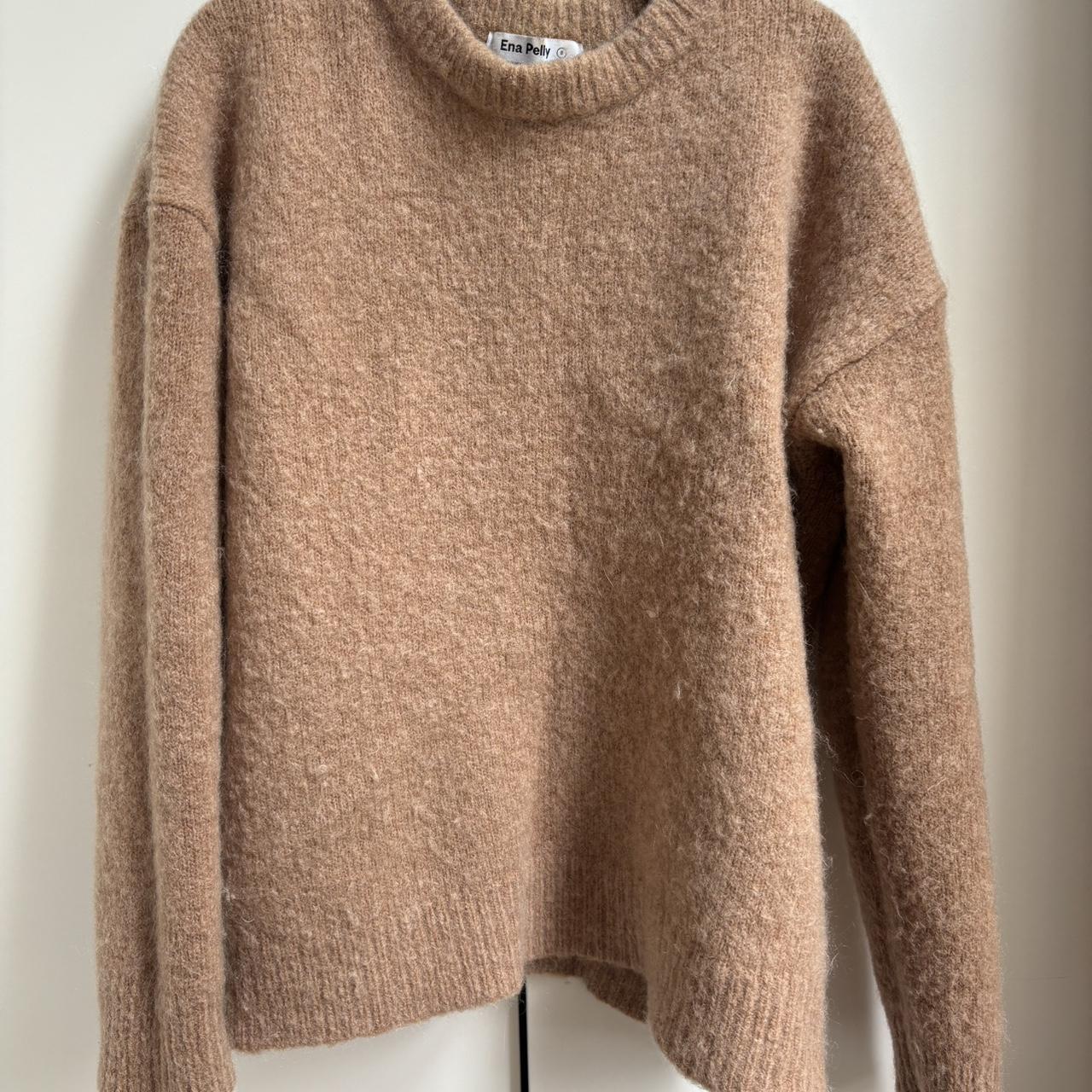 Ena Pelly mohair knit jumper in tan #enapelly... - Depop