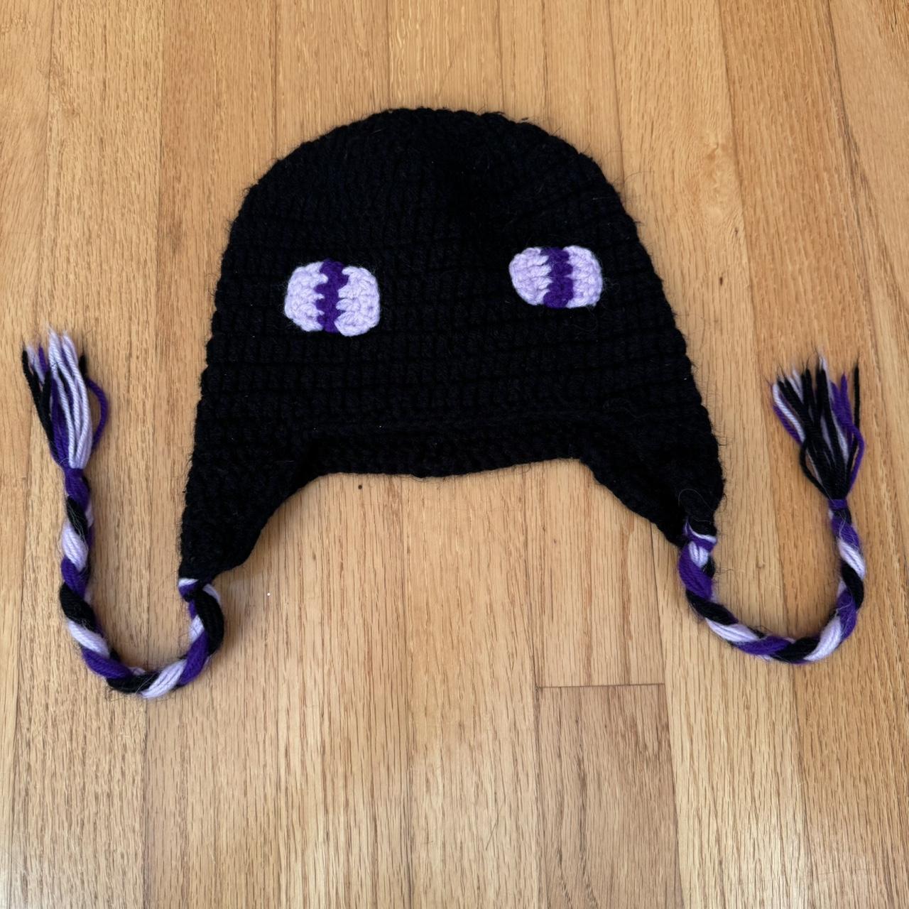 Casual Minecraft Enderman Knit Beanie | Gamer Winter... | Depop