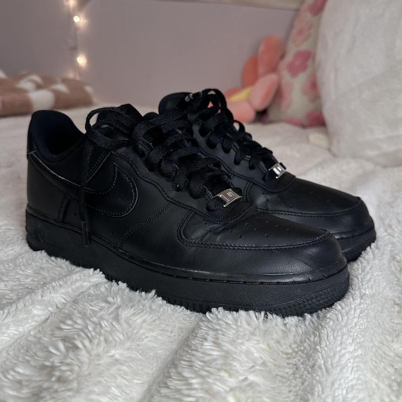 Black Nike Air Force 1s size 9 Worn a few times just... - Depop