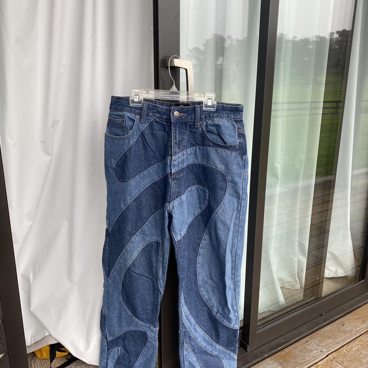 Absent blue swirl jeans #baggyjeans - Depop