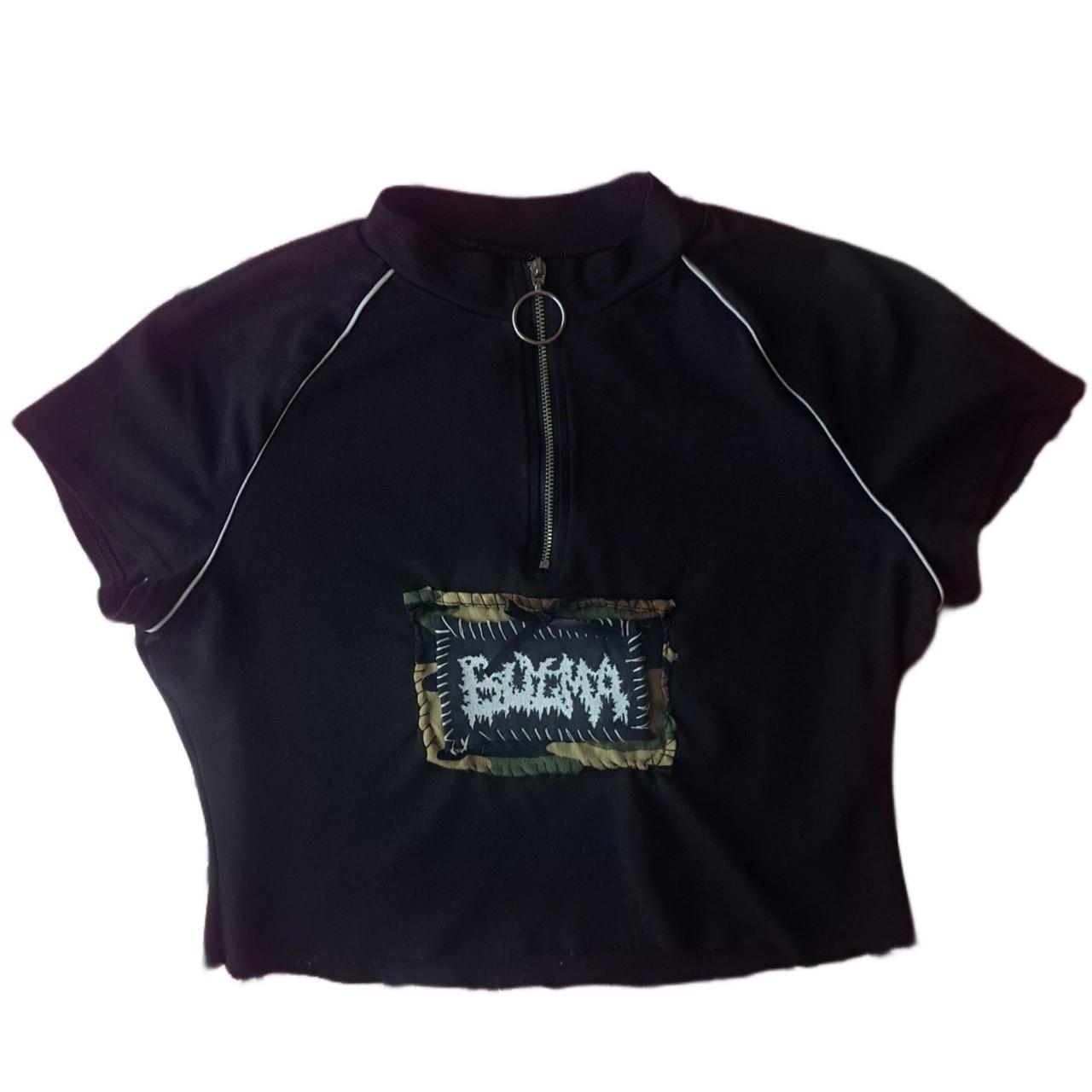 o ring top with camo bulma patch and lil black bow.... - Depop