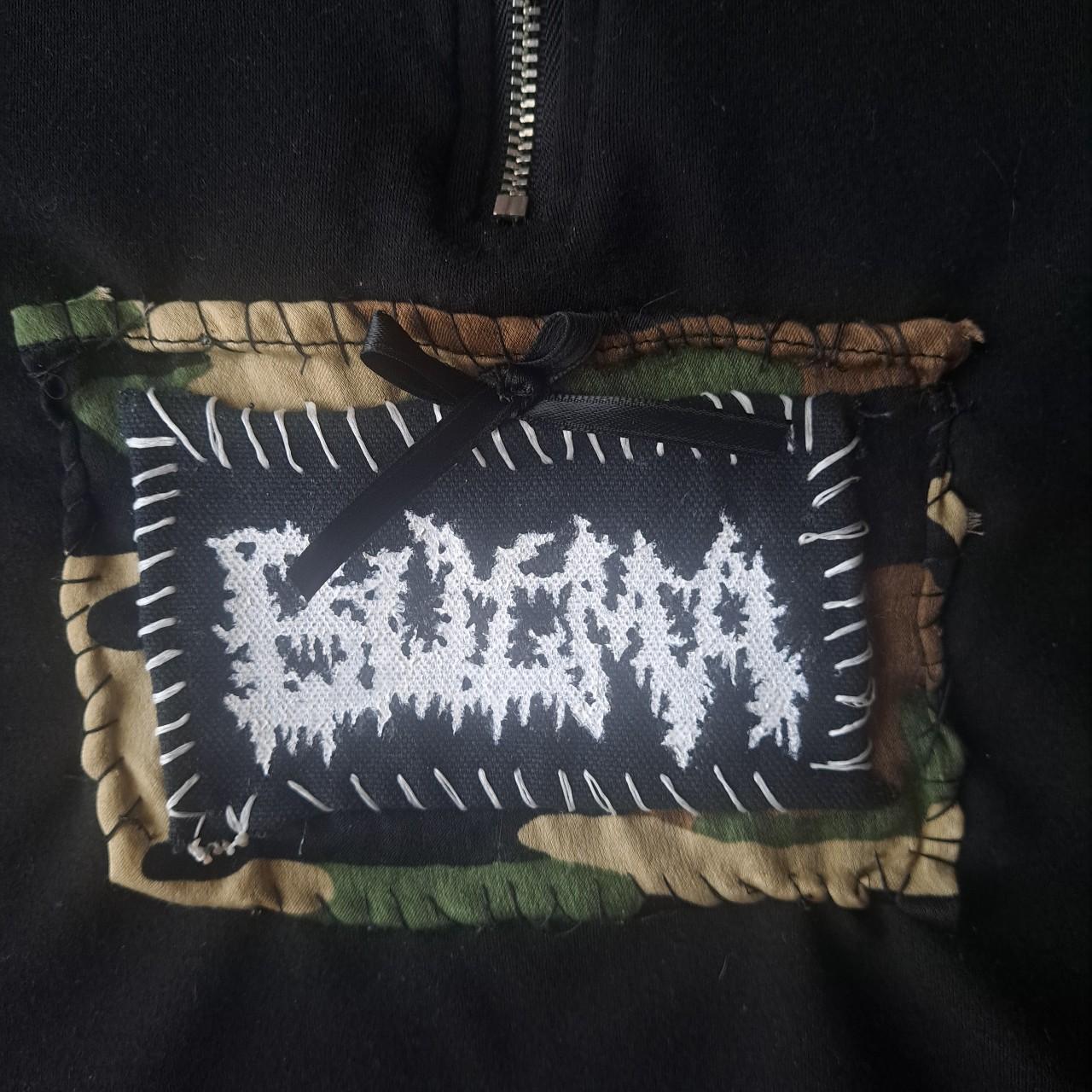 o ring top with camo bulma patch and lil black bow.... - Depop