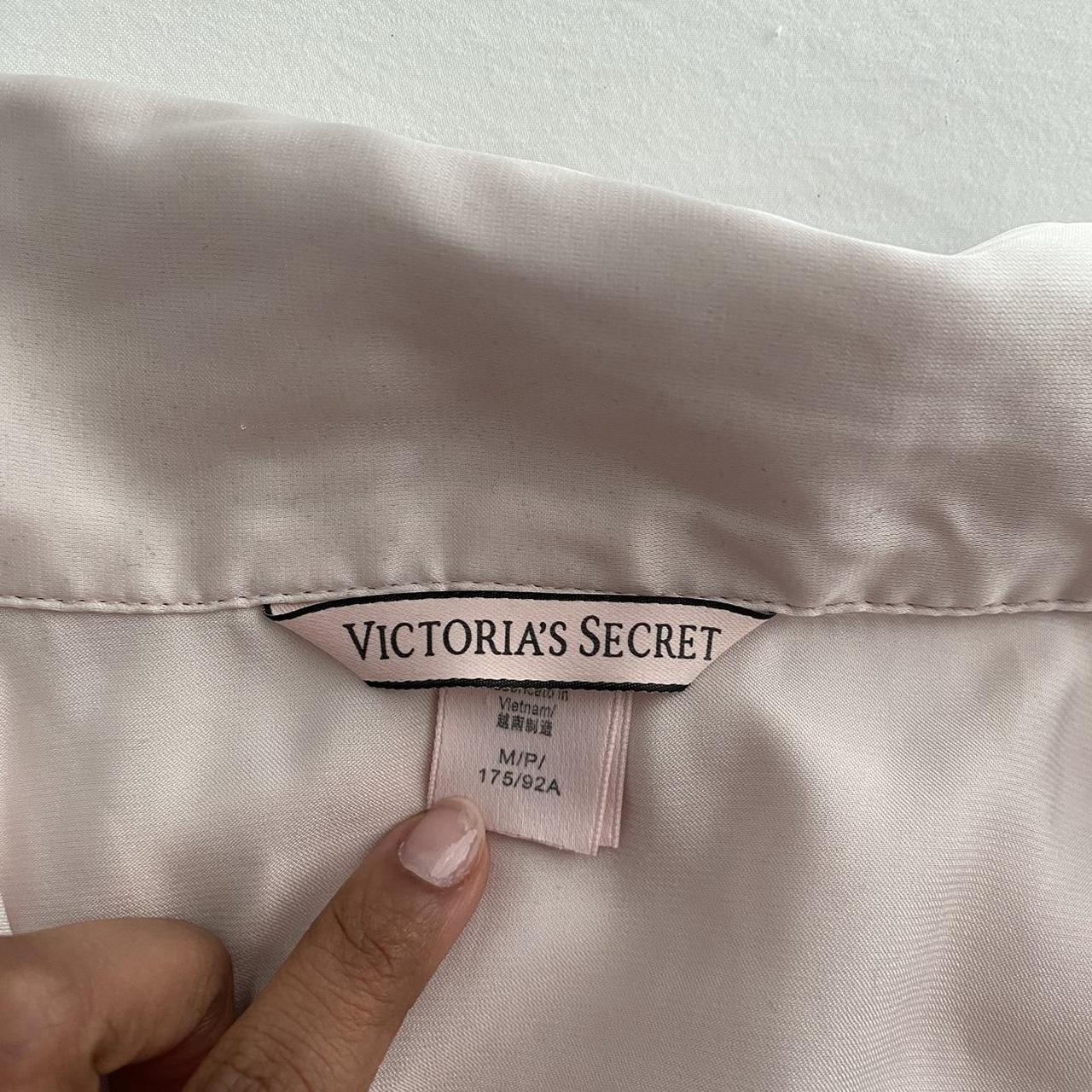 pink satin victorias secret pyjama set colour looks... - Depop