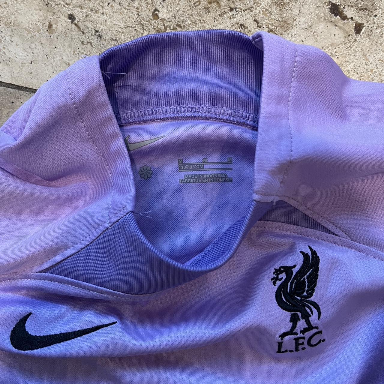 Nike Liverpool 2022/23 purple and white football kit... - Depop