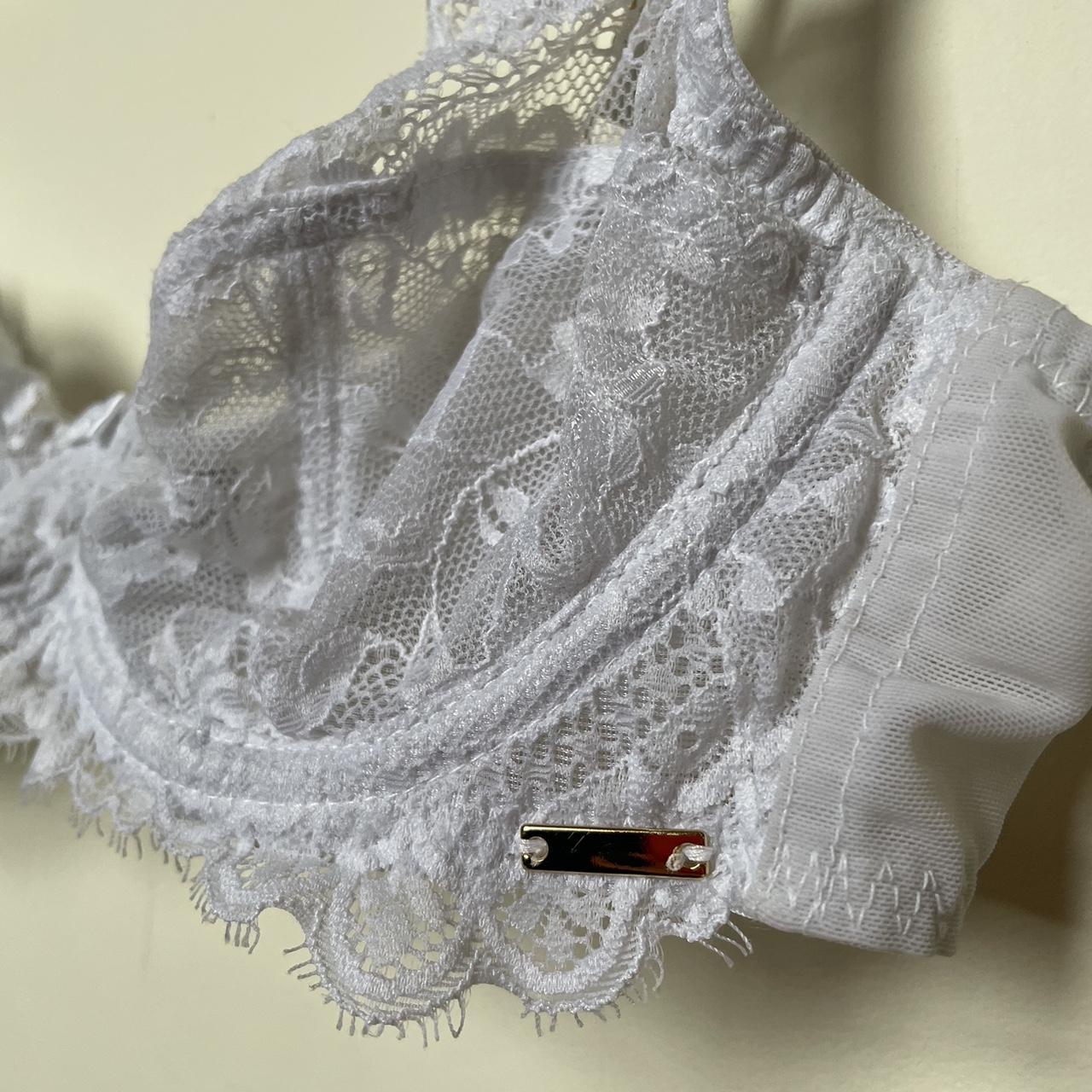 🤍Pour moi cute Lacey bra, bright white (not picked... - Depop
