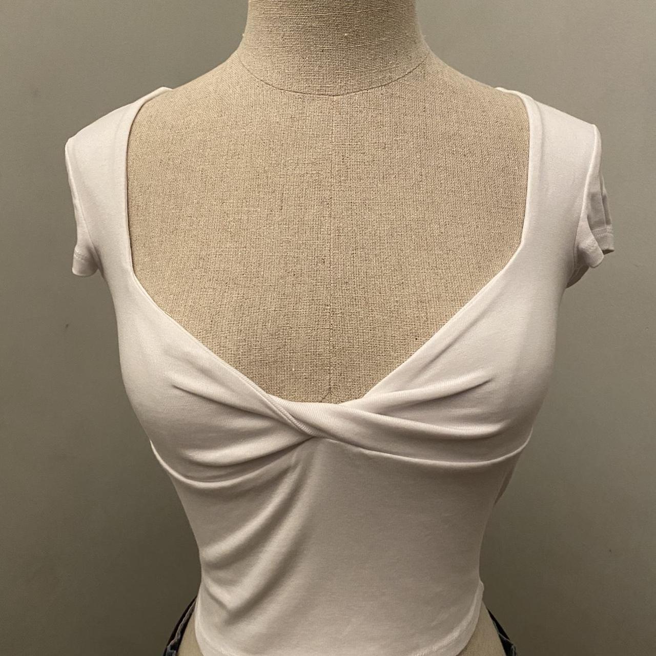 Perfect elevated basic crossover white top zara worn... - Depop