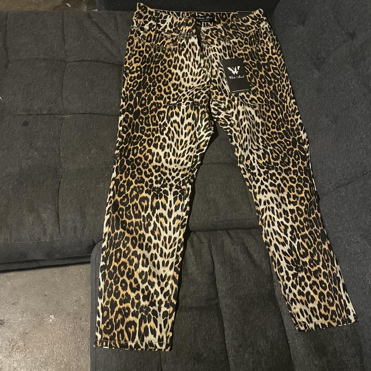 White Mark Leopard Print Jeans (Junior Sizing) Tag... - Depop