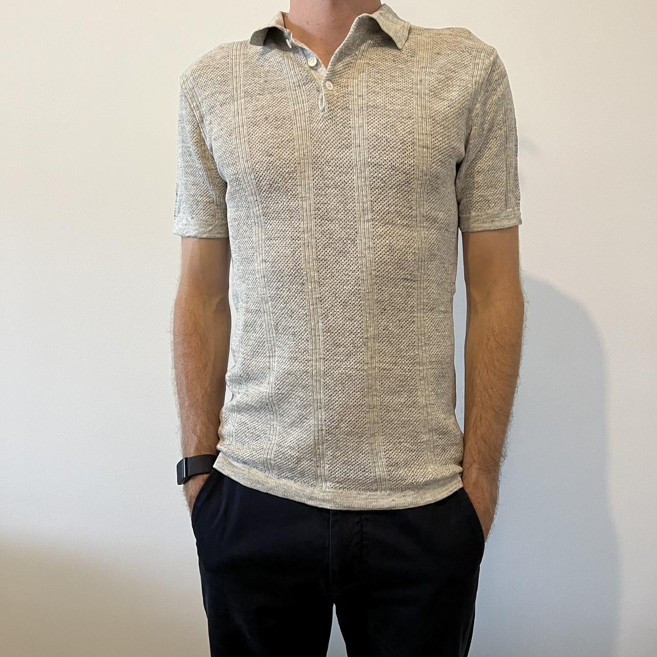 Venroy knitted grey polo shirt small Venroy grey... - Depop