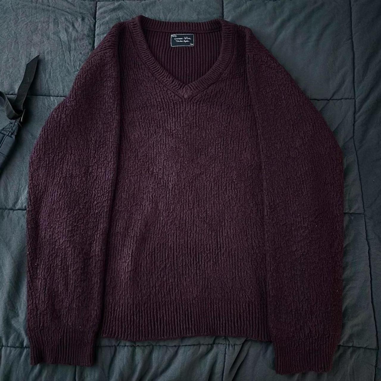 Number Nine Sweater super cozy maroon/burgundy... - Depop