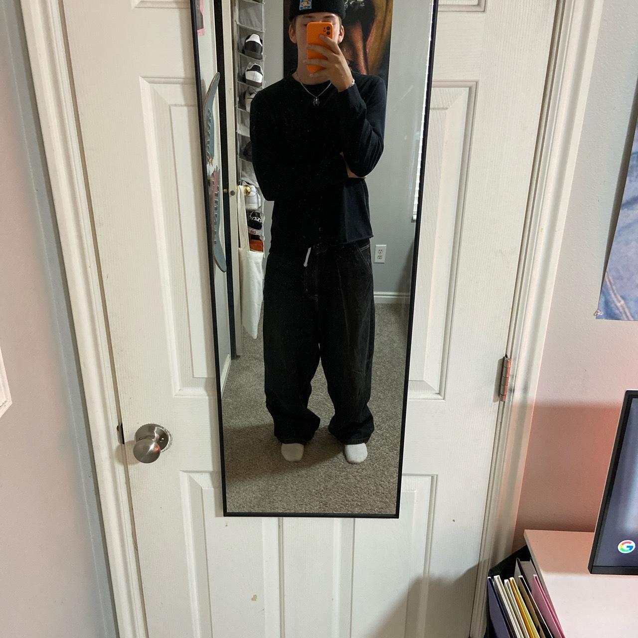 Bdg black oversized jeans. Model is 6’2 #bdg #jeans... - Depop