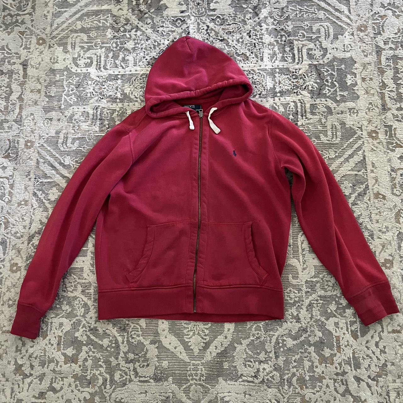 Red polo zip up Size L #polo #ralphlauren #zipul... - Depop