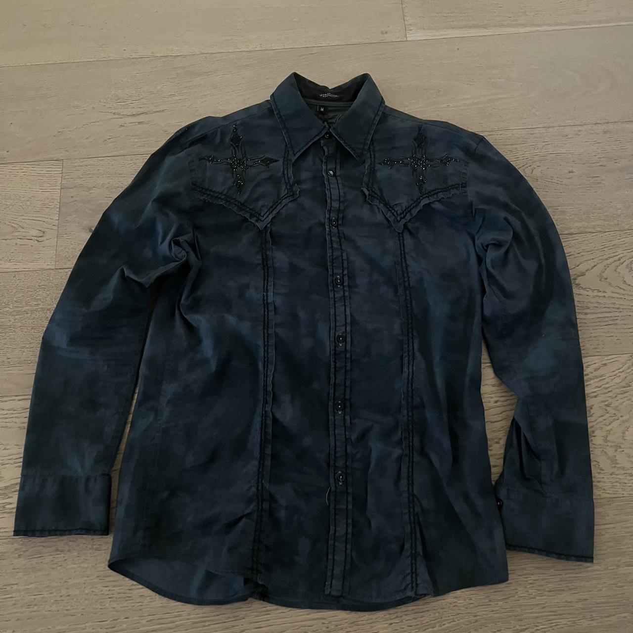 Roar affliction style button up dress shirt Size... - Depop