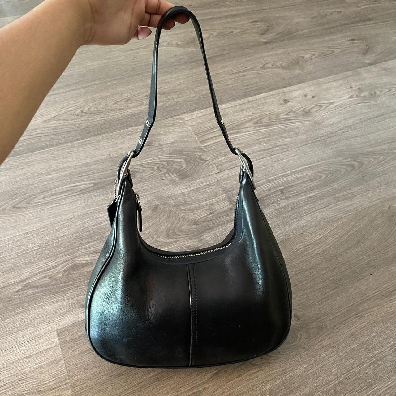 vintage coach 9342 zoe leather shoulder bag double... - Depop