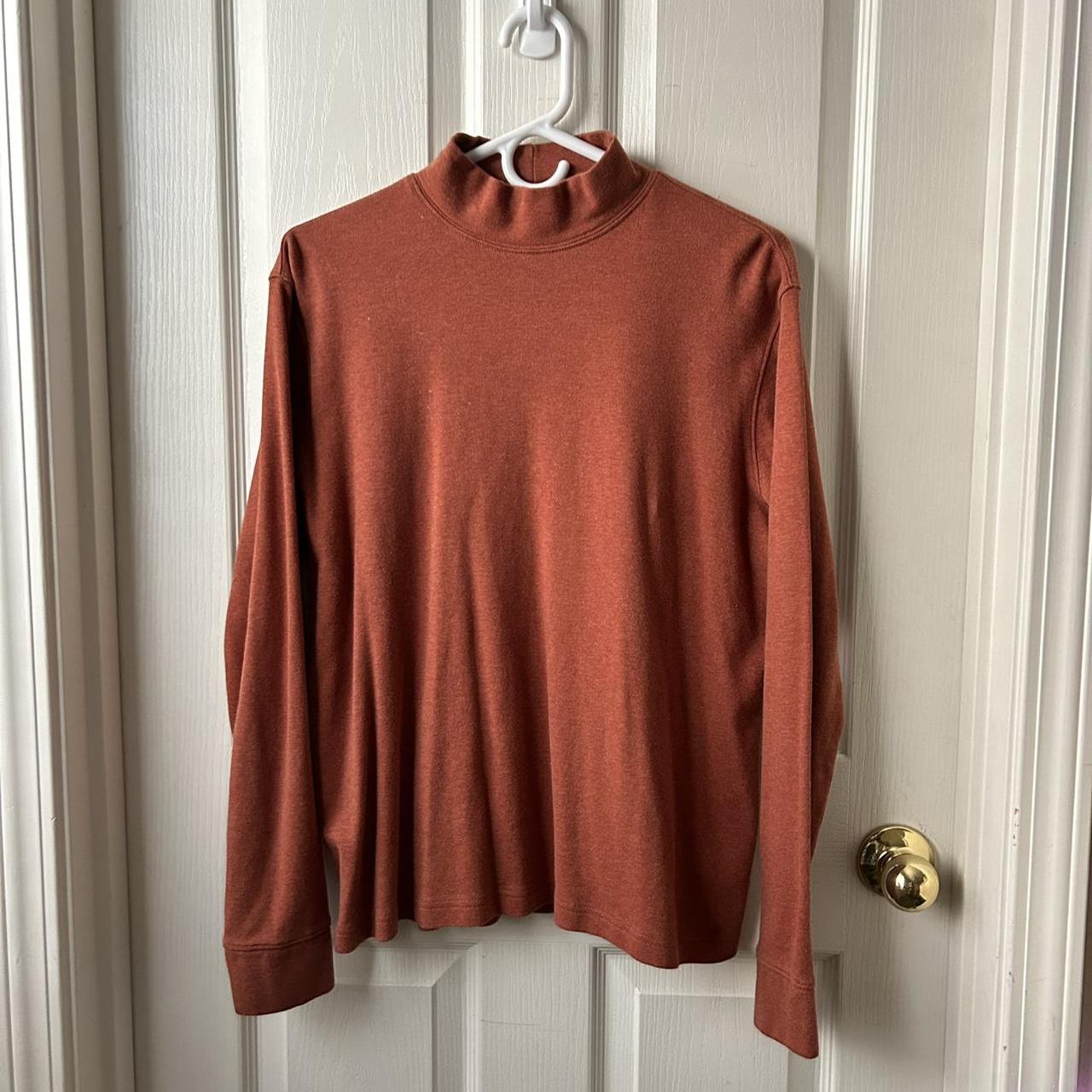 comfy rust red turtleneck sweater! comfy basic,... - Depop