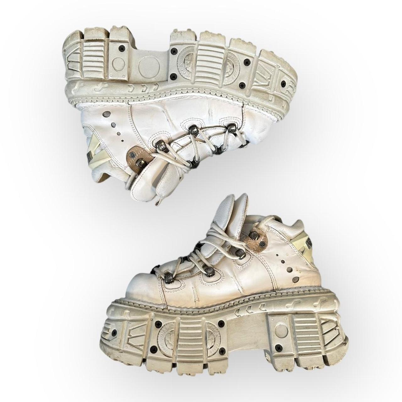 New Rock Women's White Boots | Depop