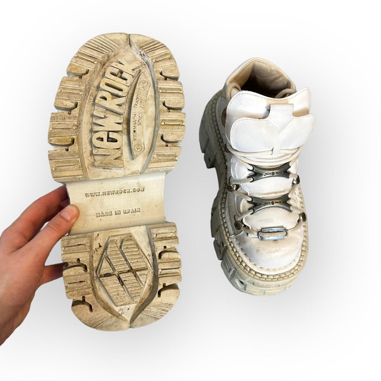 New Rock Women's White Boots | Depop