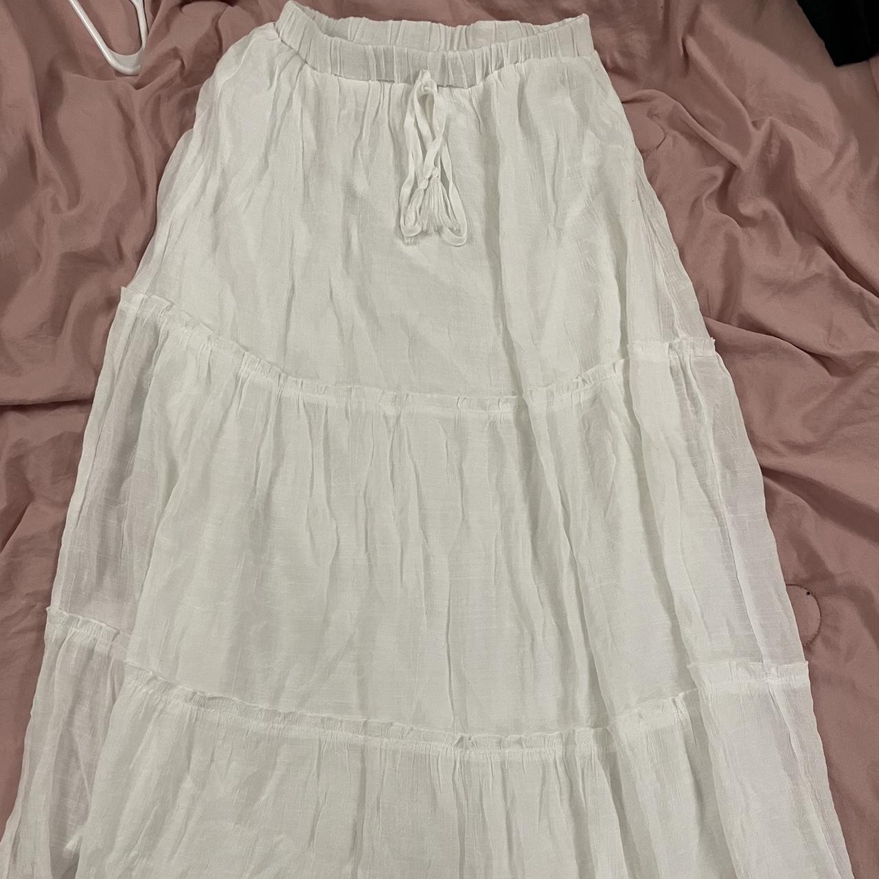 White Boho Maxi Skirt Boho Hippie Couple Tiny Depop