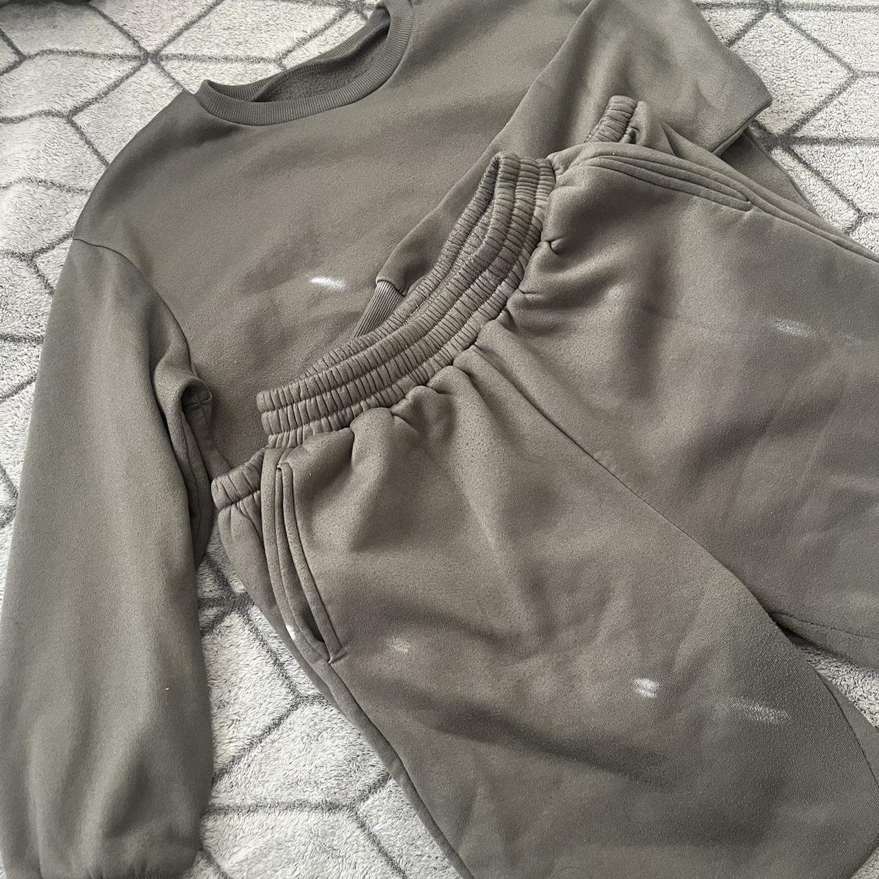 medium grey sweat suit; hardly worn. - Depop