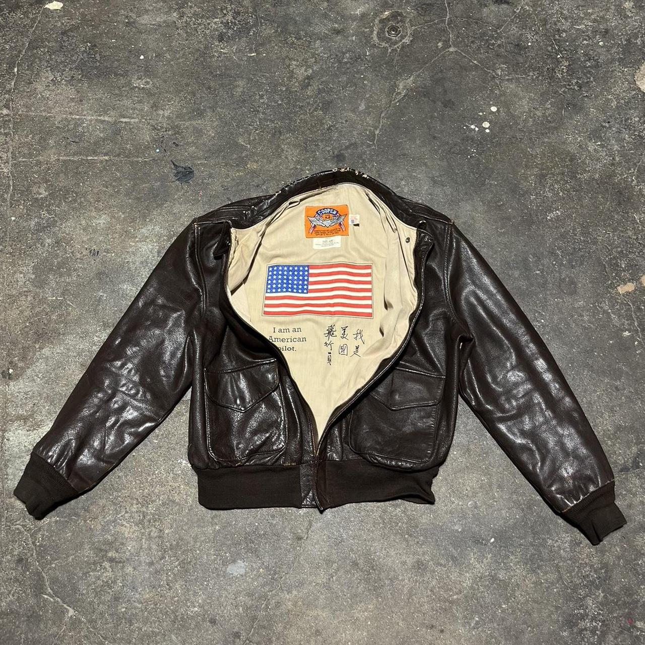 Cooper A-2 Goat Skin USAF Flight Full Zip Leather... - Depop