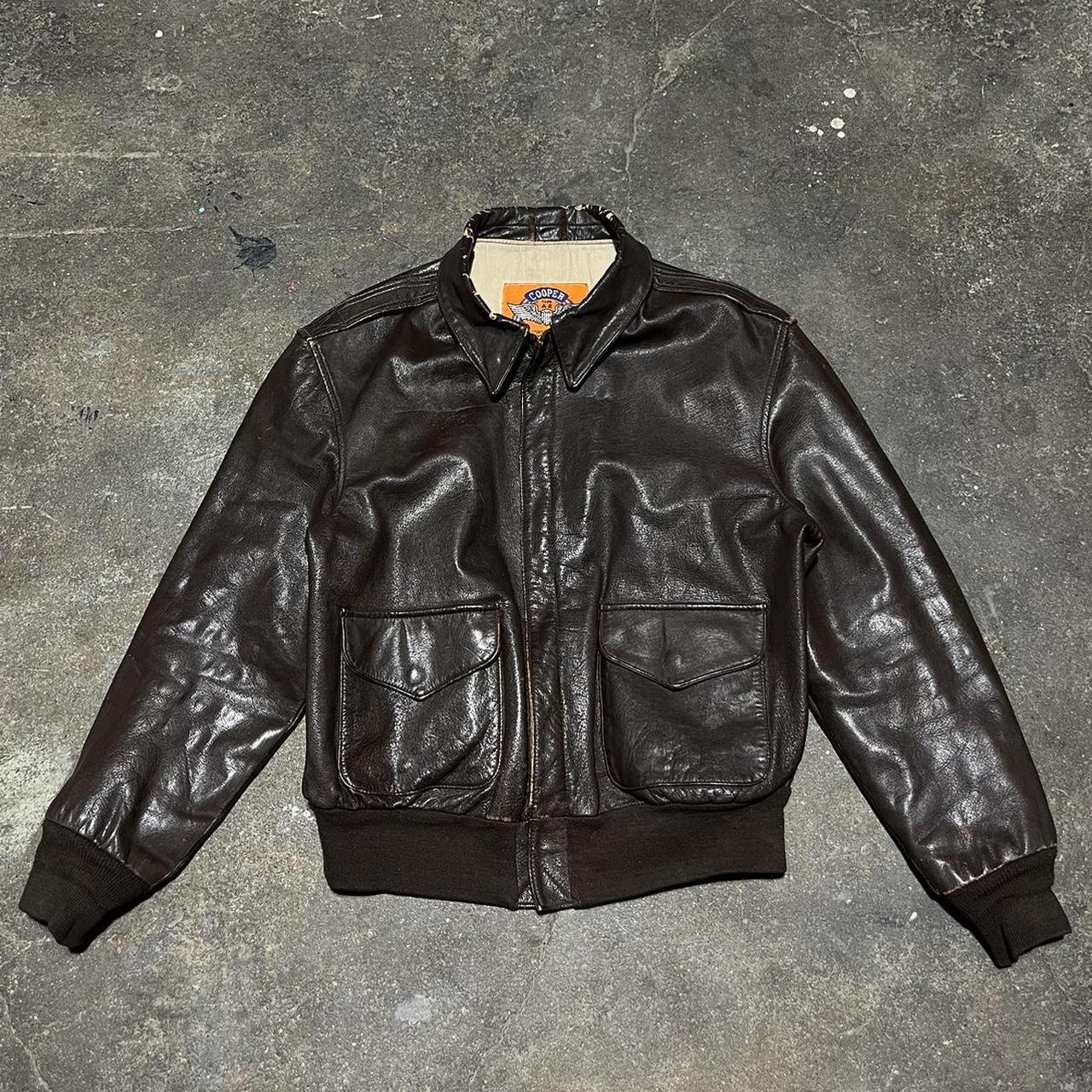 Cooper A-2 Goat Skin USAF Flight Full Zip Leather... - Depop