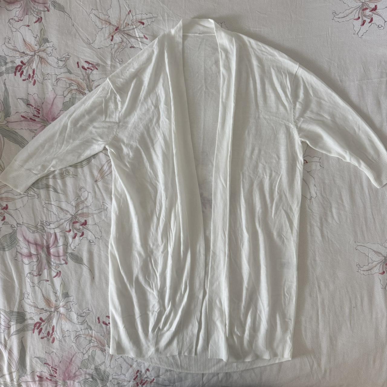 muji long cardigan - size XS/S - half length... - Depop