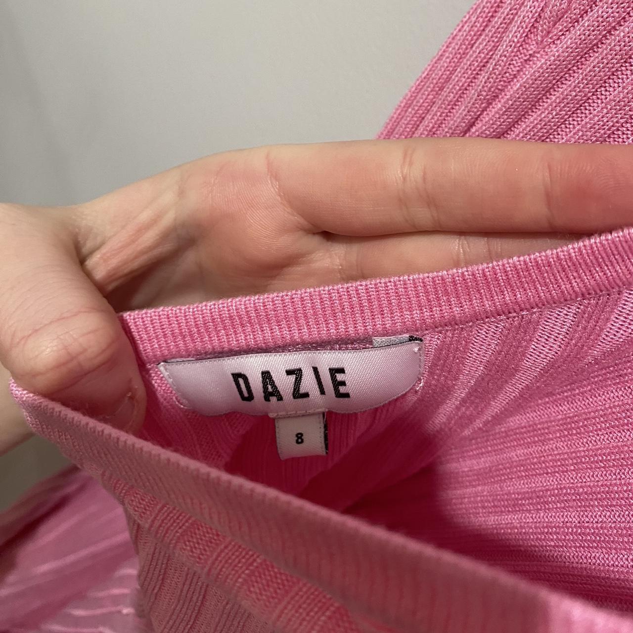 Dazie Women’s pink midi dress- Horizon knit... - Depop