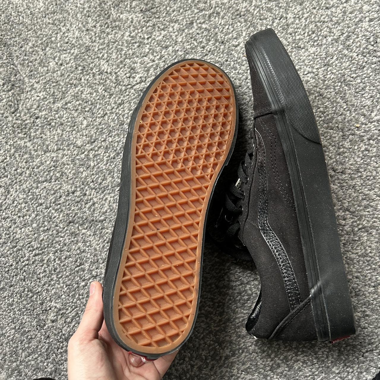 All black Vans in size 7 worn a couple of times. ... - Depop