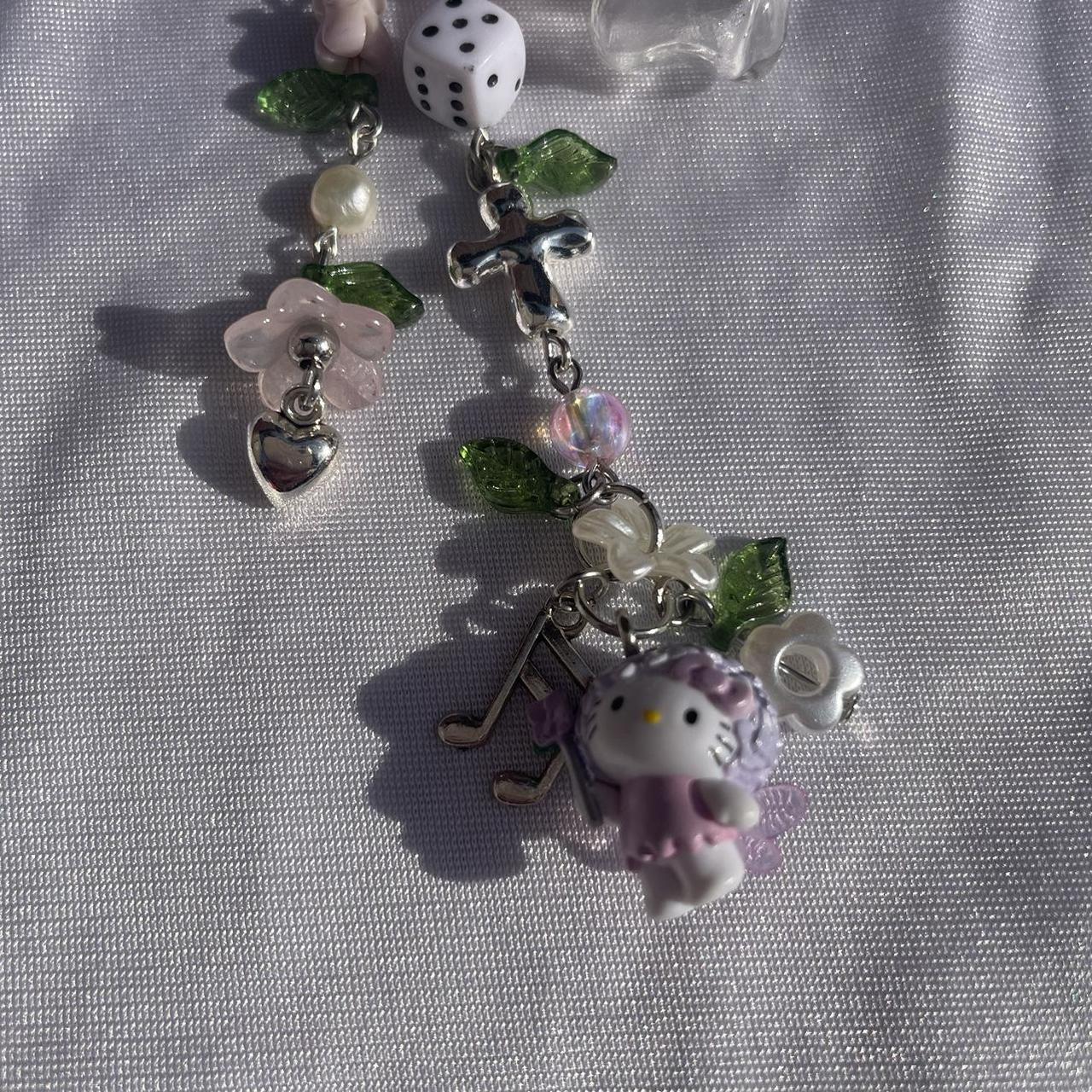 hello kitty lavender phone charm handmade by... - Depop