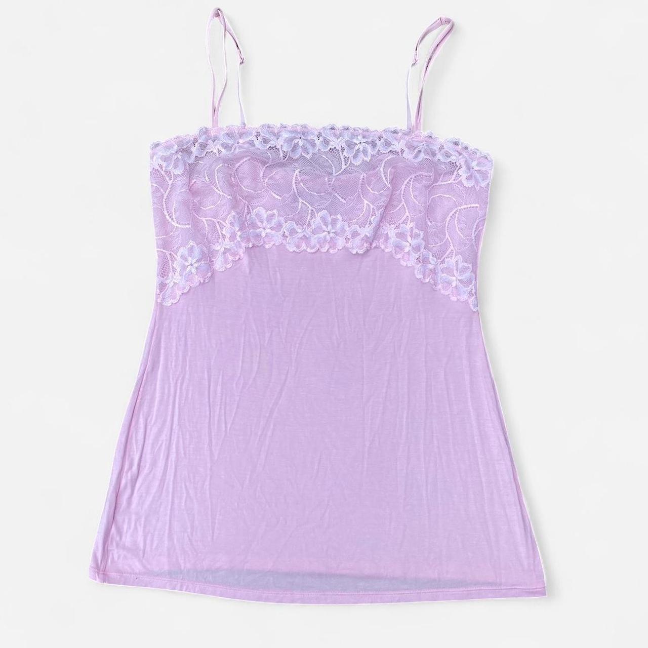 Baby pink cami top! Lace at the bust area, lace... | Depop