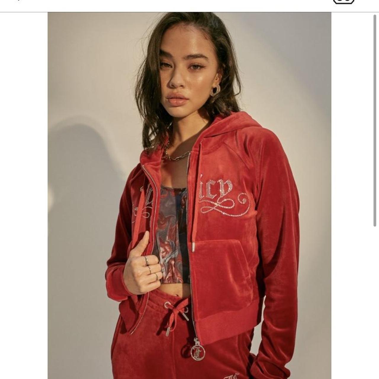 Medium red Juicy Couture Tracksuit Hoodie.... - Depop