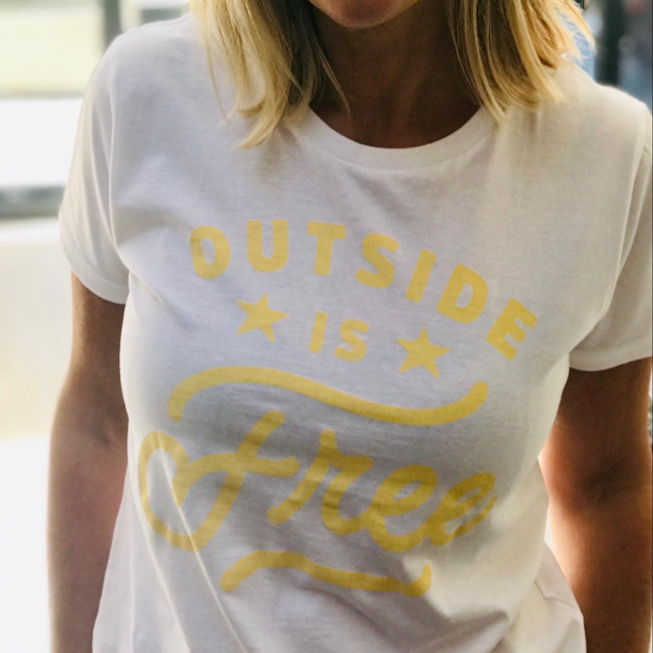 Woman’s ‘outside is free’ T-shirt Perfect for... - Depop