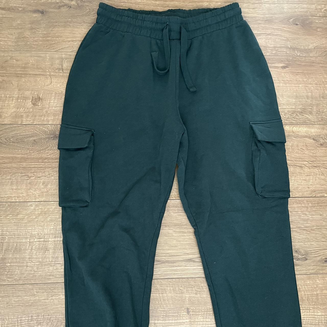 Zara dark green cuffed cargo joggers - Depop