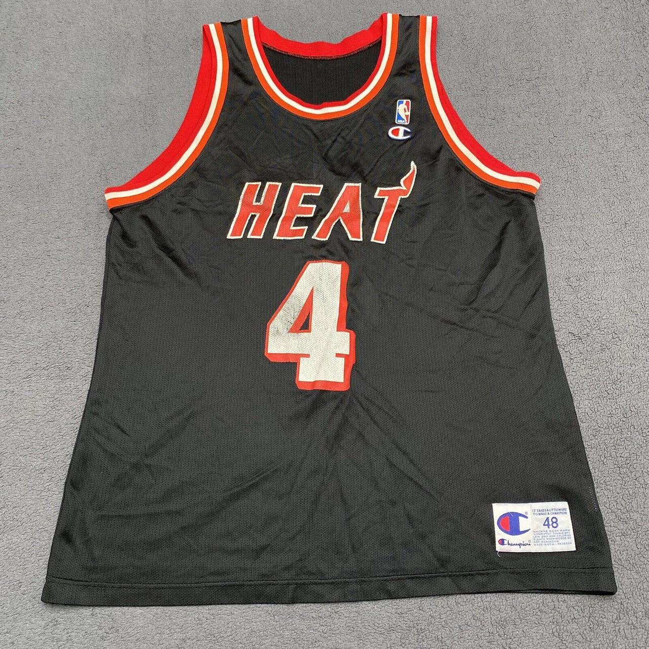Vintage Champion Miami Heat 4 Harold Miner Jersey... - Depop